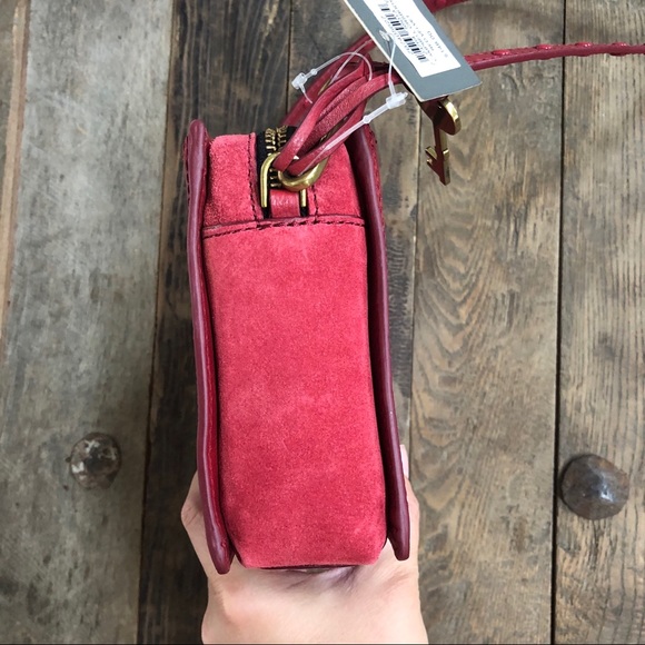 Fossil | Bags | Nwt Fossil Campbell Crossbody Red Velvet Leather | Poshmark